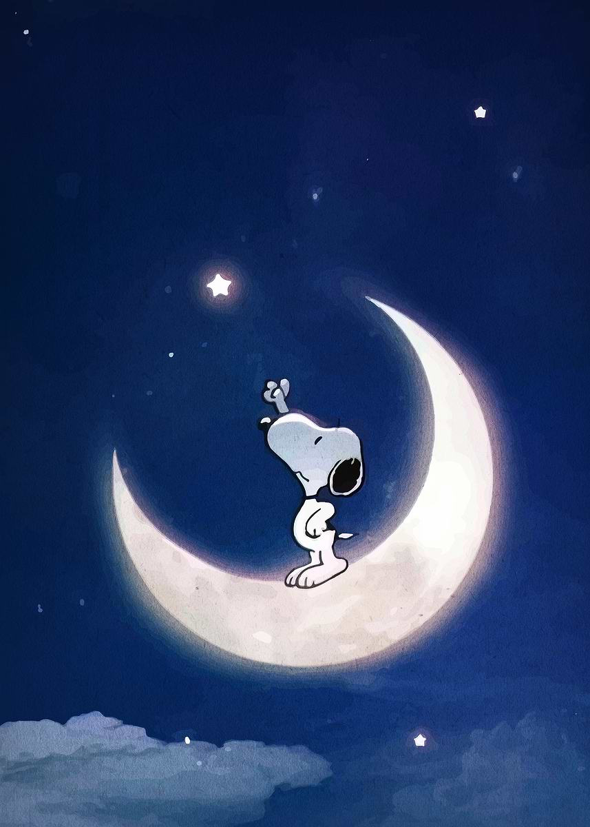 'Snoopy on the Moon' Poster, picture, metal print, paint by Uwais ...