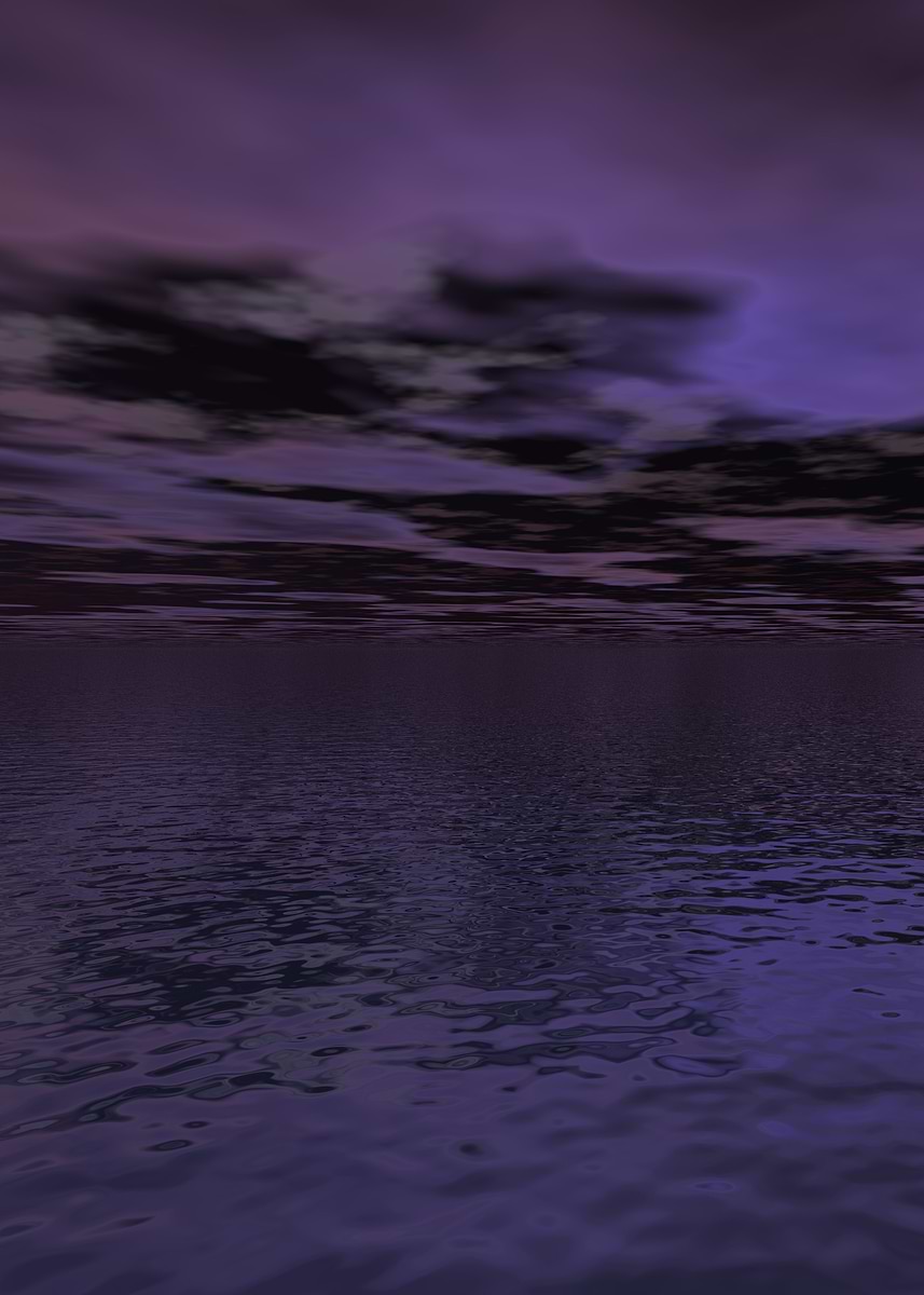 'Purple Ocean and Sky Landscape' Poster, picture, metal print, paint by ...