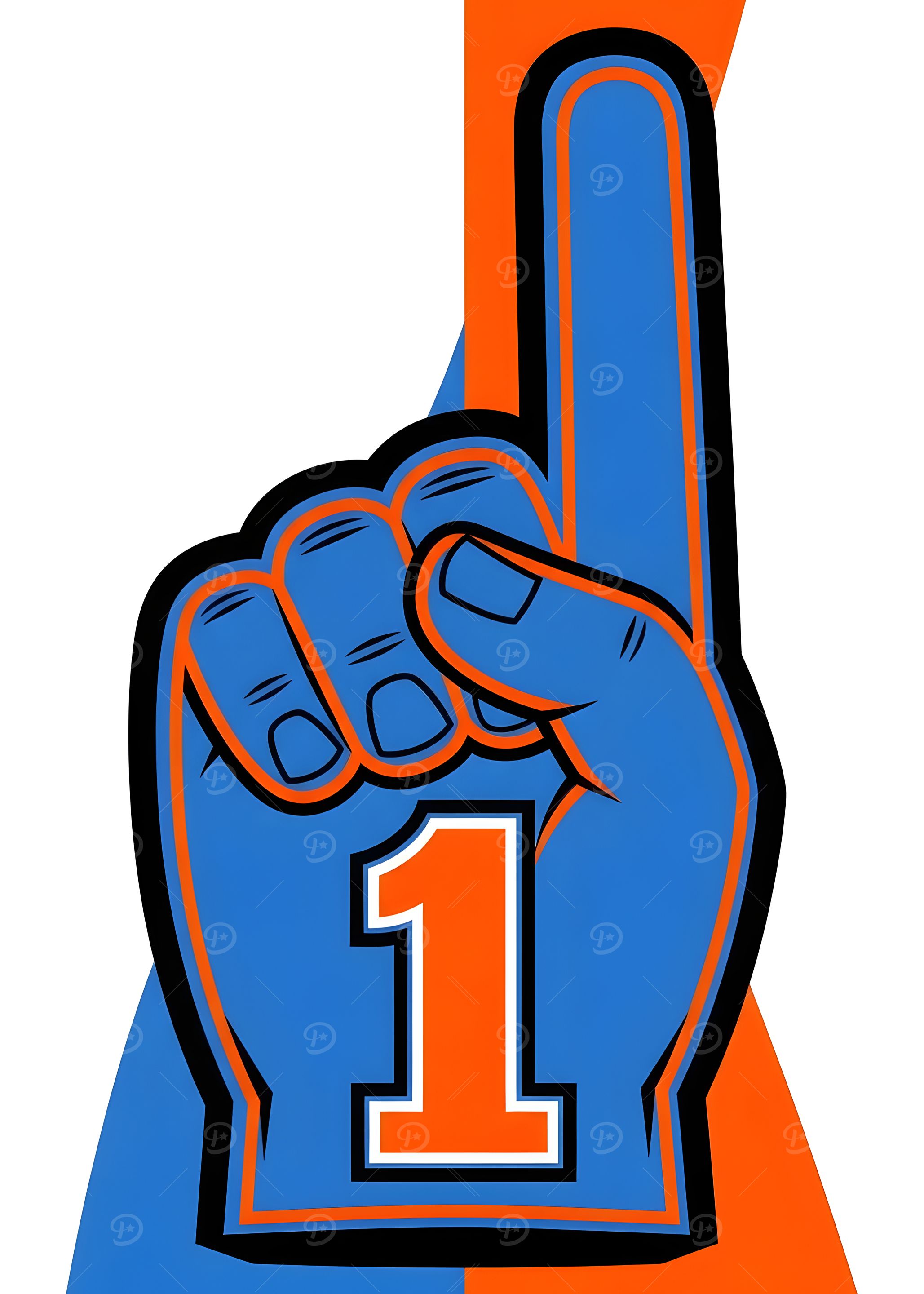 'Number One Foam Hand Illustration' Poster, picture, metal print, paint ...
