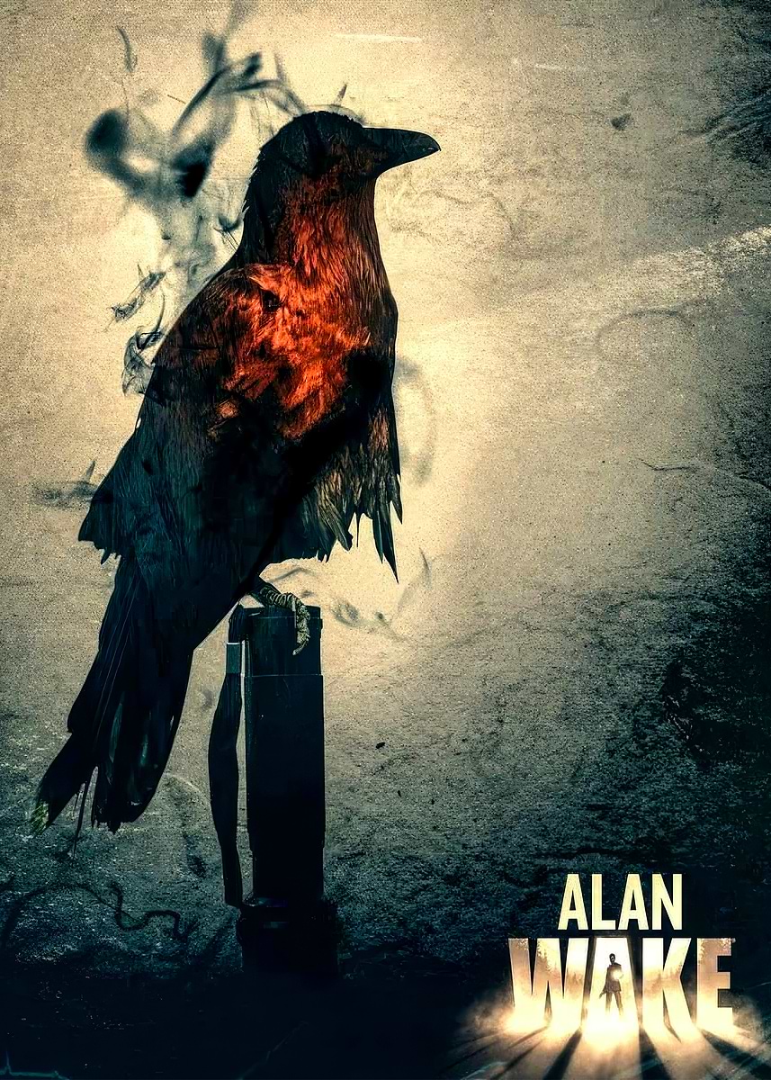 'Alan Wake Raven Perched on Post' Poster, picture, metal print, paint ...