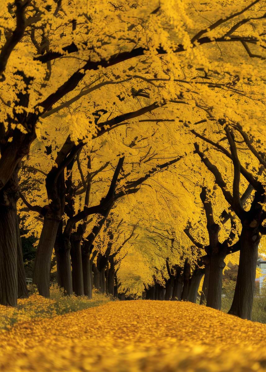 'Autumnal Tree-Lined Path' Poster, picture, metal print, paint by Chris ...