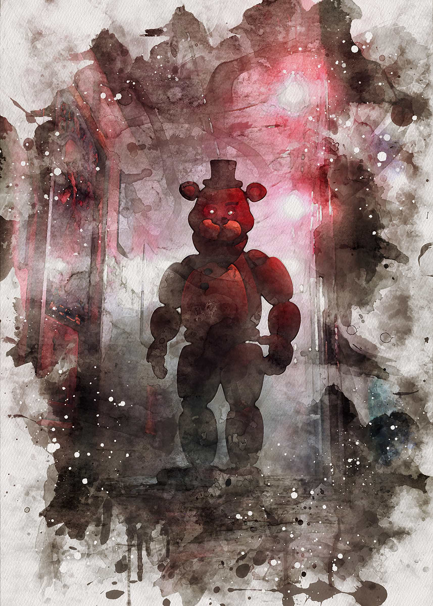 'Watercolor Freddy Fazbear Illustration' Poster, picture, metal print ...