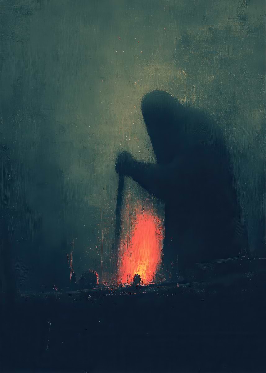 'Blacksmith at Forge' Poster, picture, metal print, paint by AnikArts ...