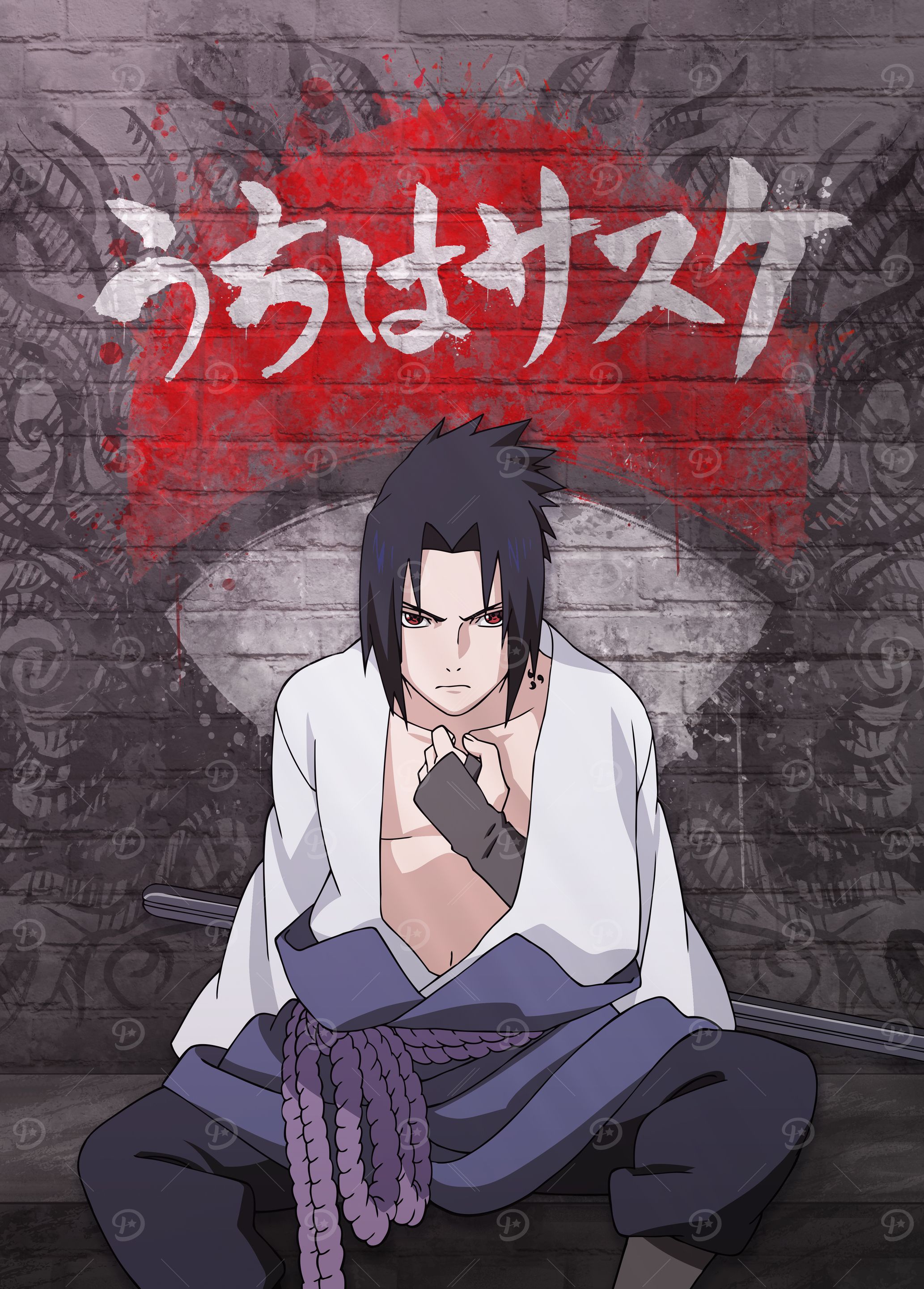 'Sasuke Uchiha – Graffiti Sharingan' Poster, picture, metal print ...