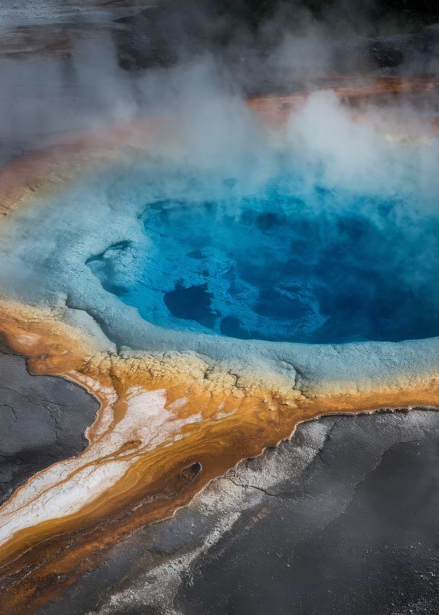 'Geothermal Hot Spring with Steam' Poster, picture, metal print, paint ...