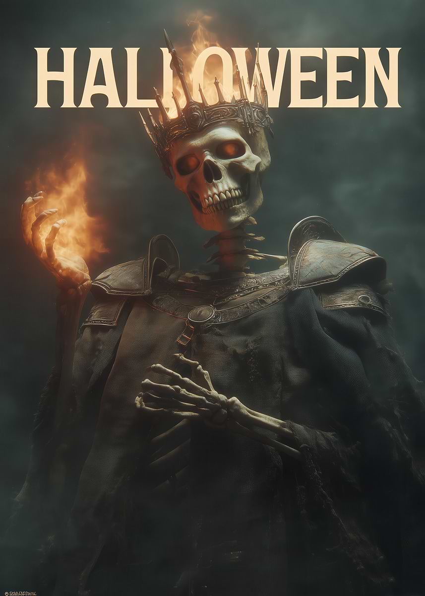 'Halloween Skeleton King' Poster, picture, metal print, paint by Kimora ...