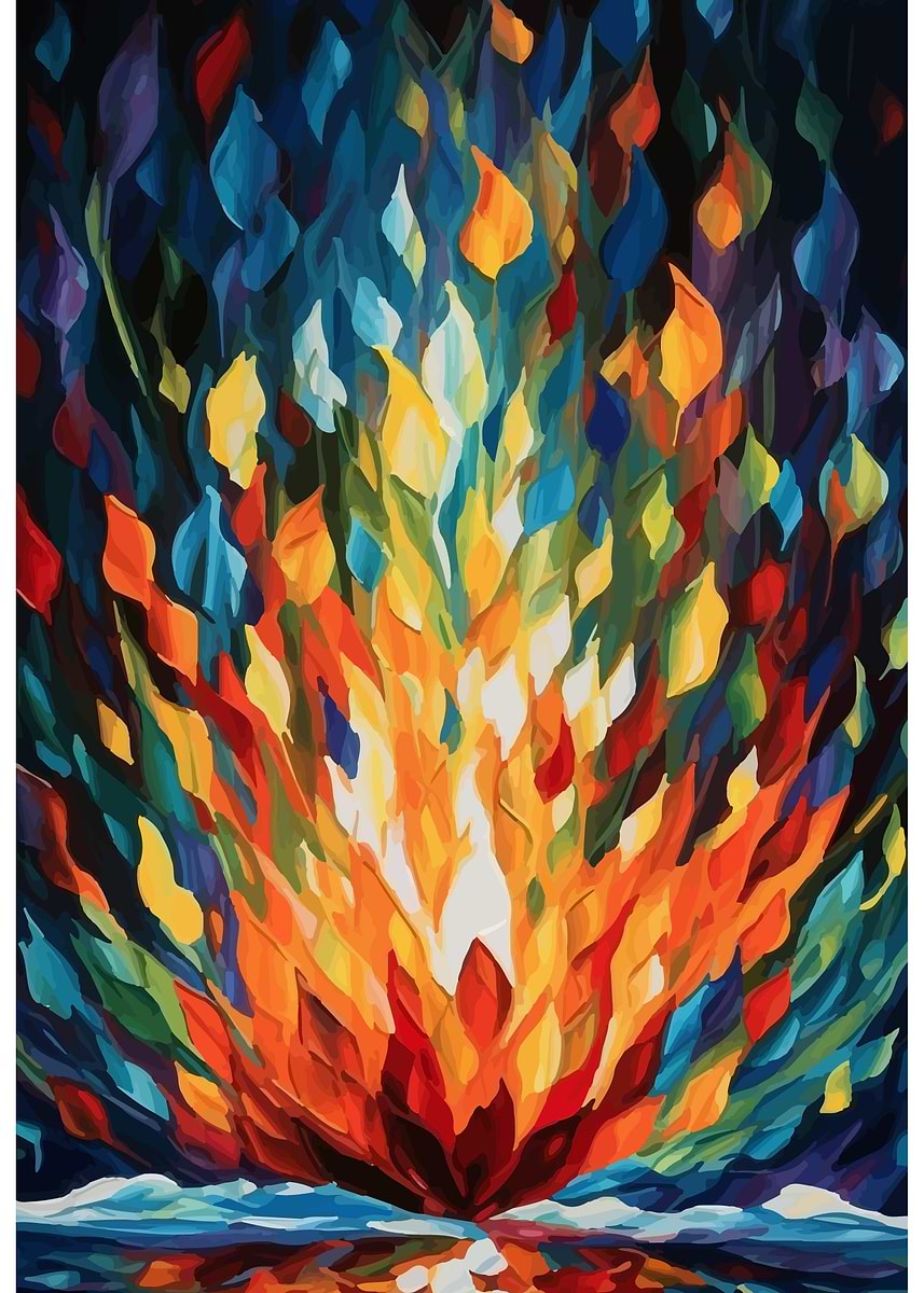 'Abstract Colorful Flame Painting' Poster, picture, metal print, paint ...