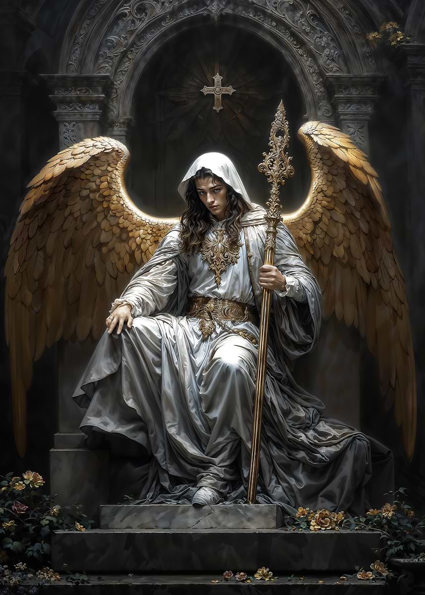 'Divine Archangel Azrael' Poster, picture, metal print, paint by Alice ...