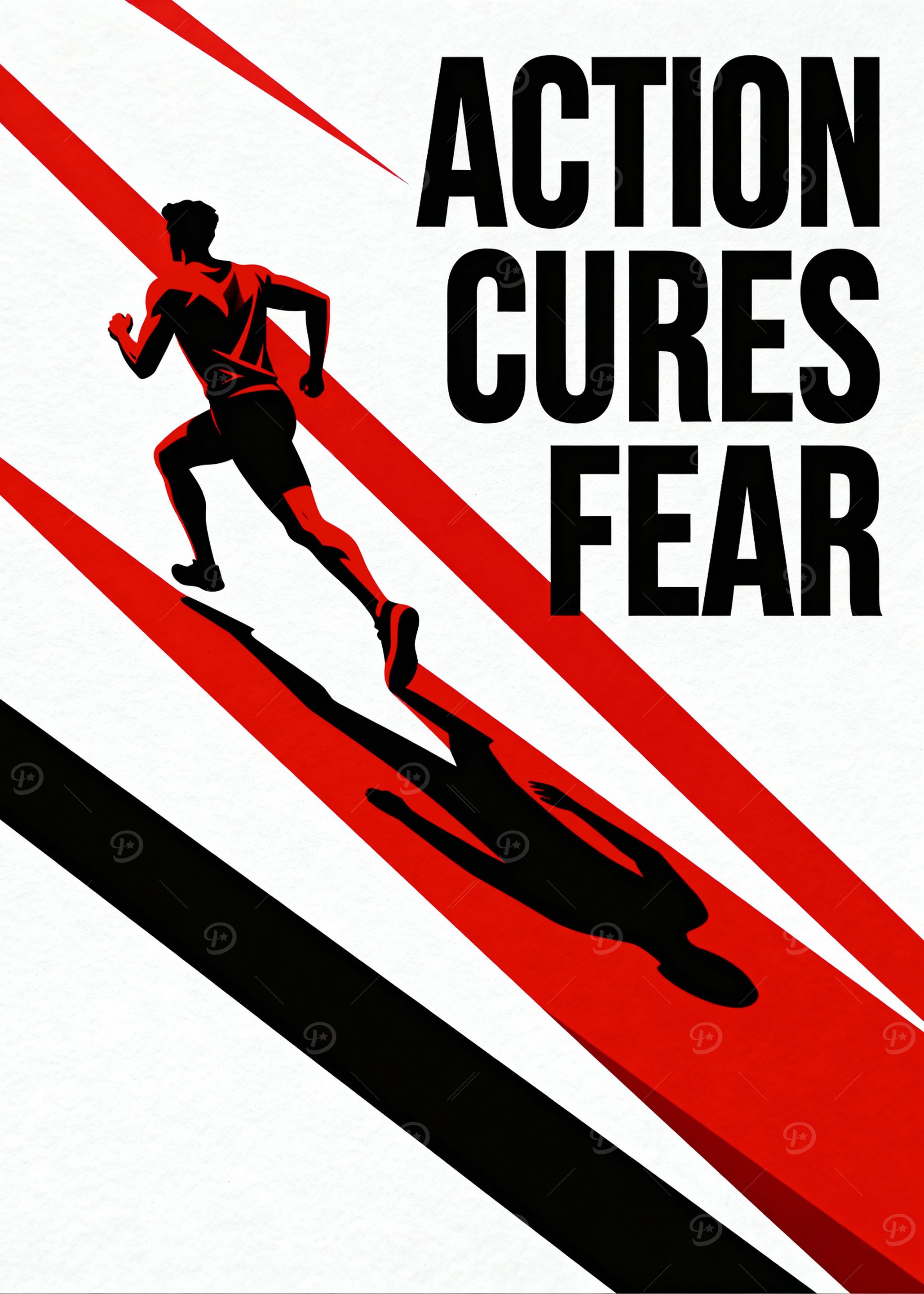 'Action Cures Fear Motivational Poster' Poster, picture, metal print ...