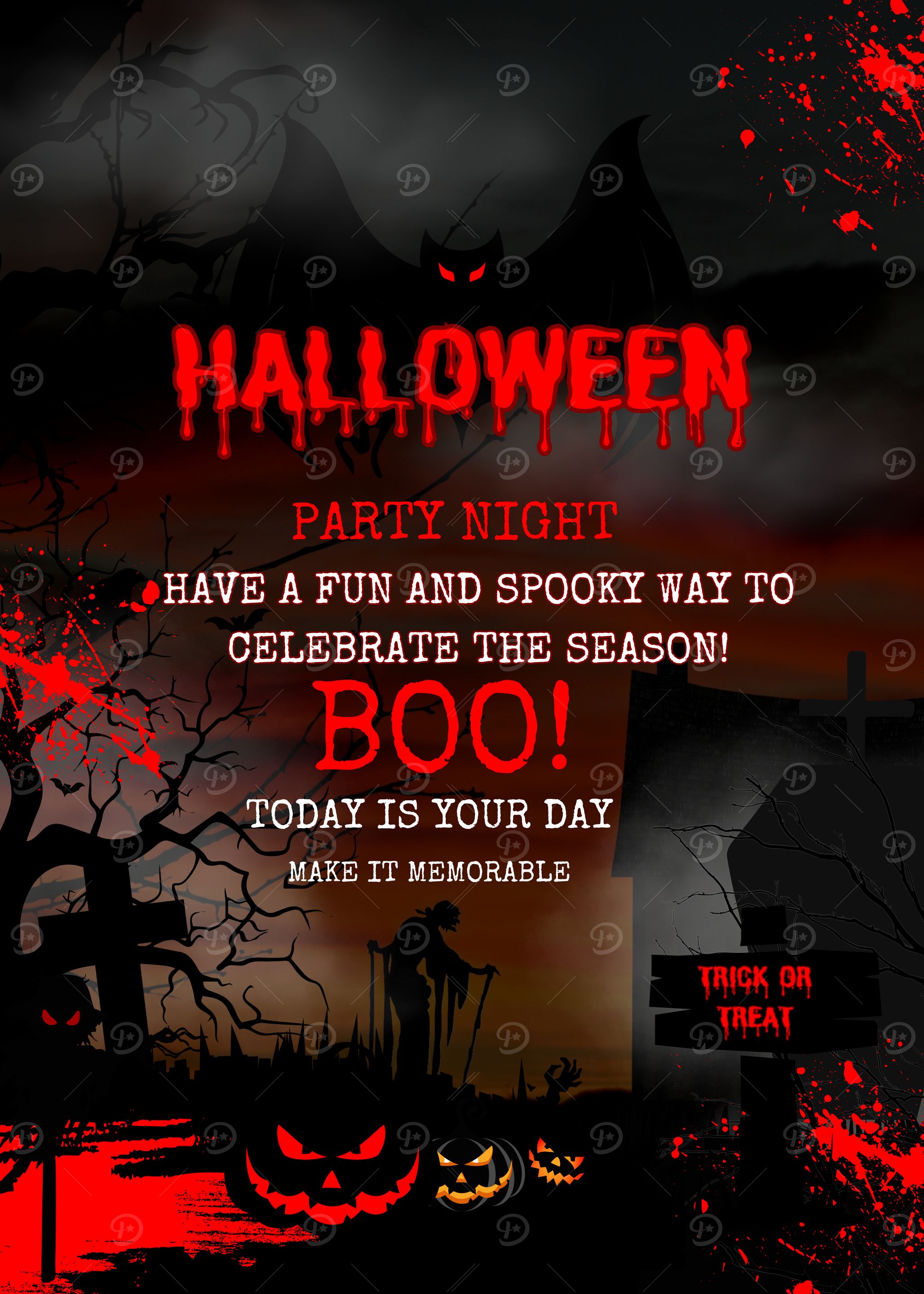 'Halloween Party Night – Fun & Spooky Celebration' Poster, picture ...