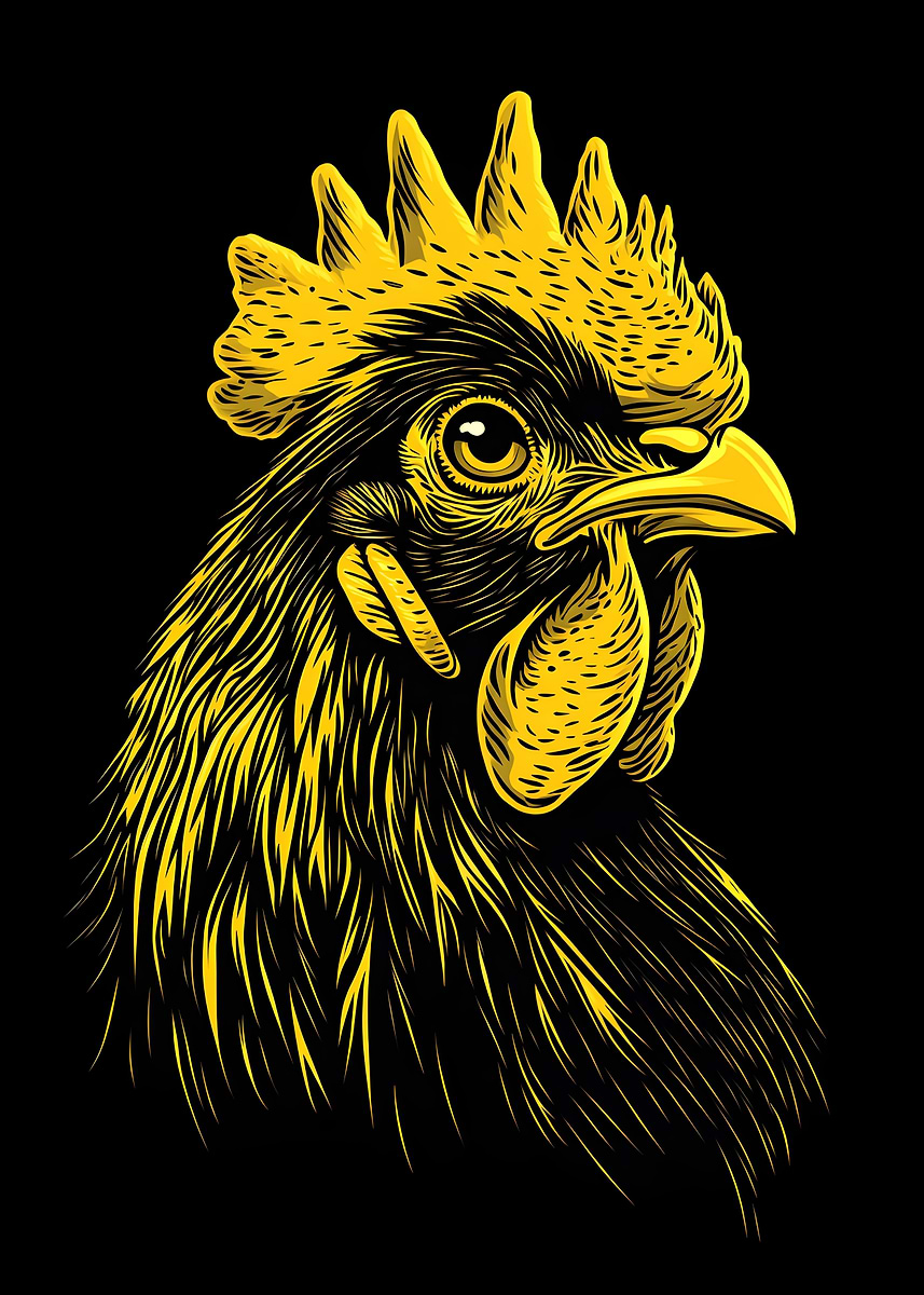 'Chicken Animal Chicken design Poster Art' Poster, picture, metal print ...