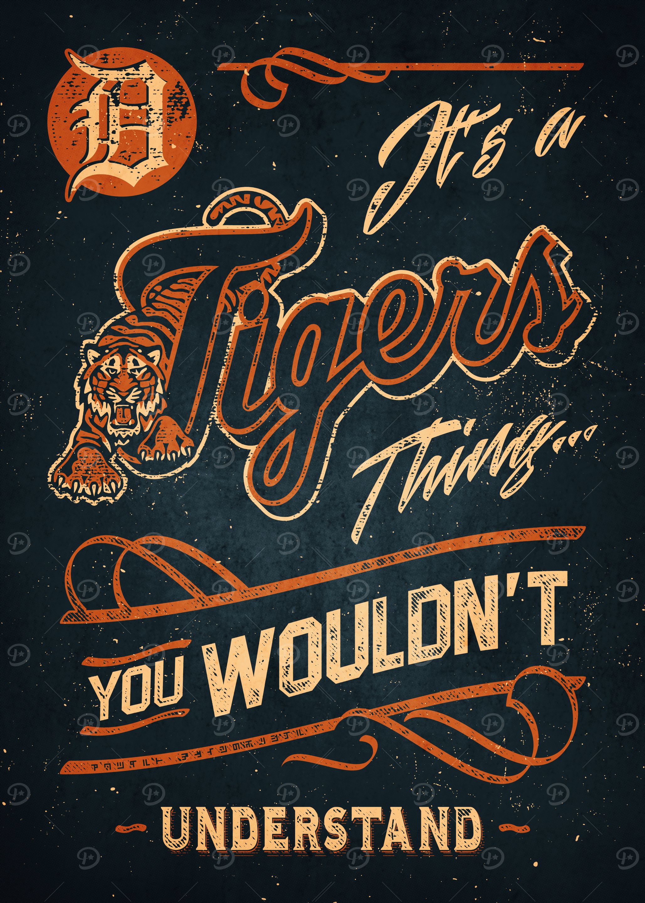 'Detroit Tigers Vintage Style Poster' Poster, picture, metal print ...