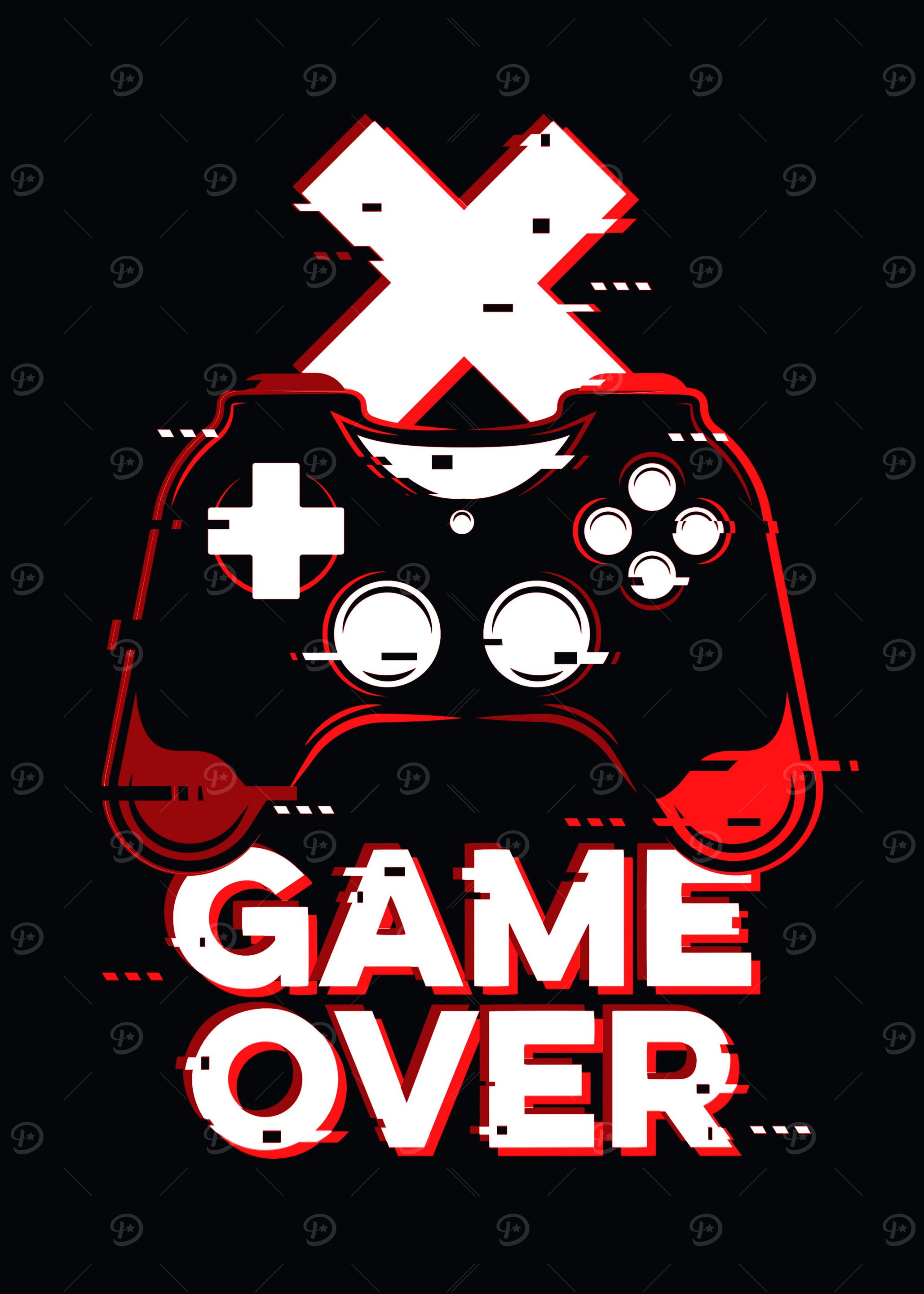 'Game Over Controller Glitch Art' Poster, picture, metal print, paint ...