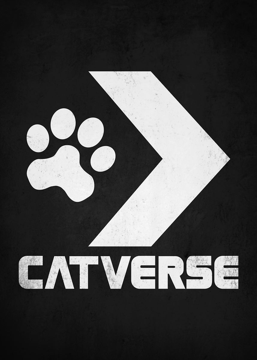 'Catverse Logo Black and White' Poster, picture, metal print, paint by ...