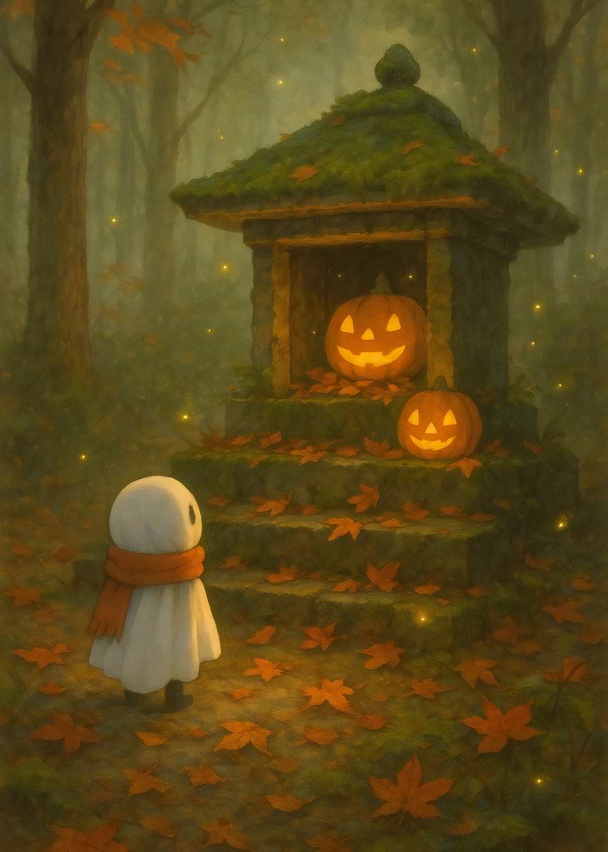 'Halloween Ghost Pumpkins' Poster, picture, metal print, paint by ...