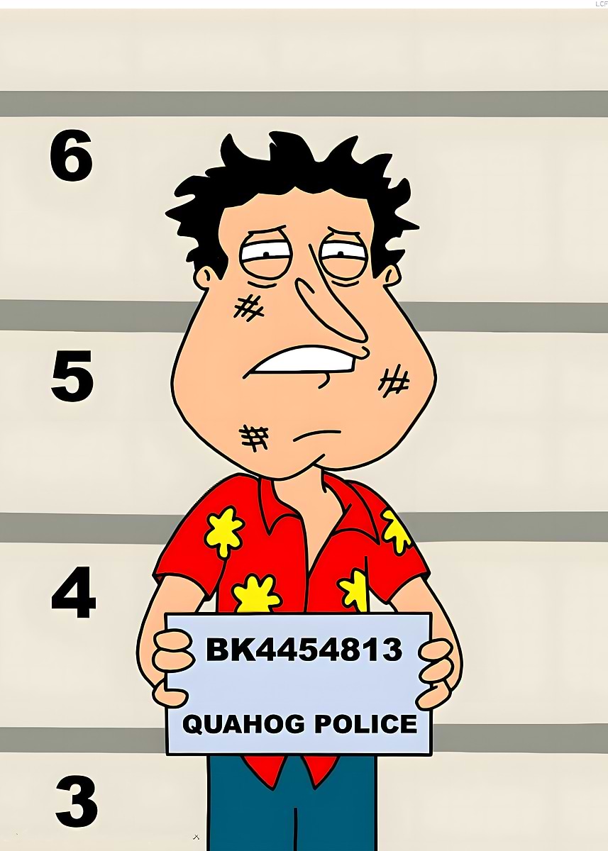 'Glenn Quagmire Mugshot from Family Guy' Poster, picture, metal print ...