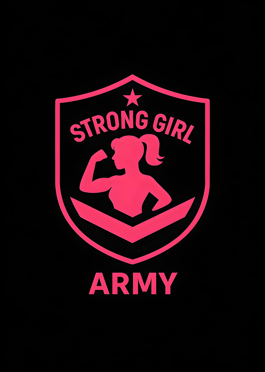 'Strong Girl Army Emblem' Poster, picture, metal print, paint by Darryl ...