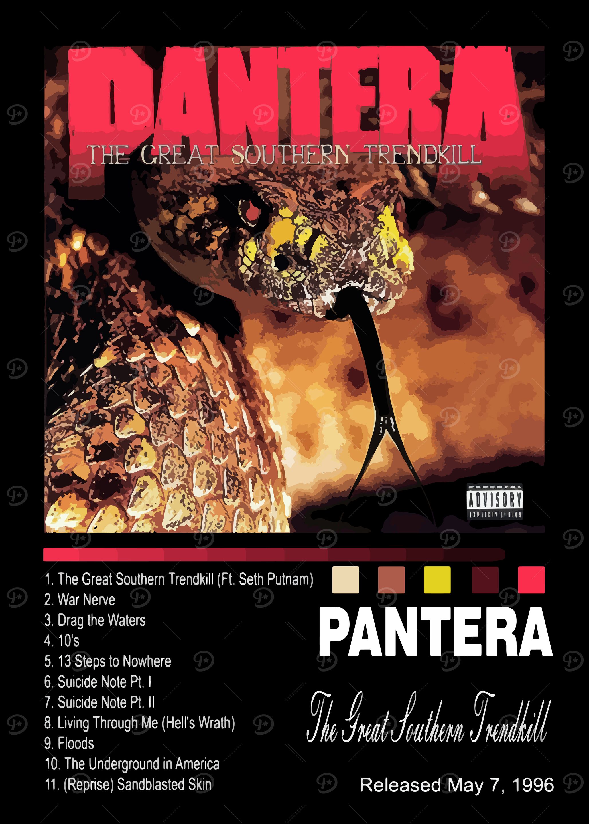 'Pantera - The Great Southern Trendkill' Poster, picture, metal print ...