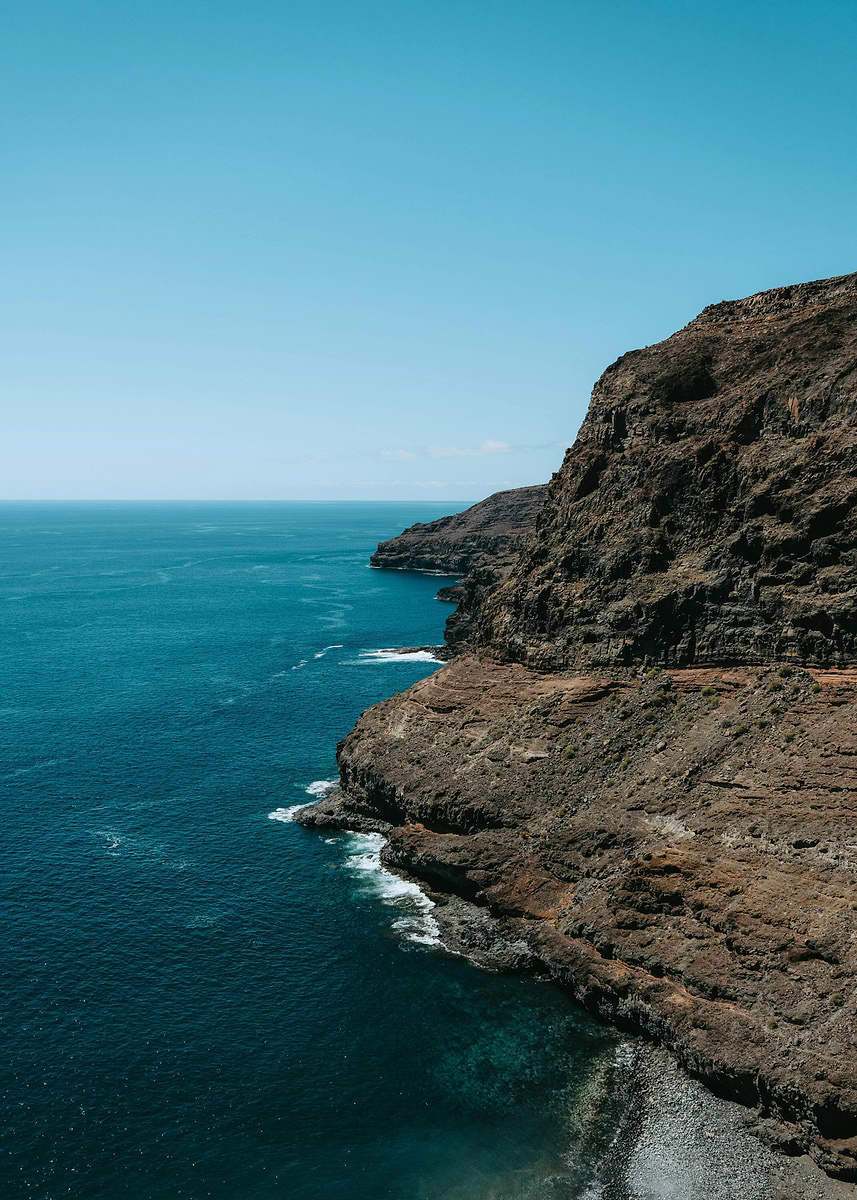 'Coastal Cliffside View with Blue Ocean' Poster, picture, metal print ...