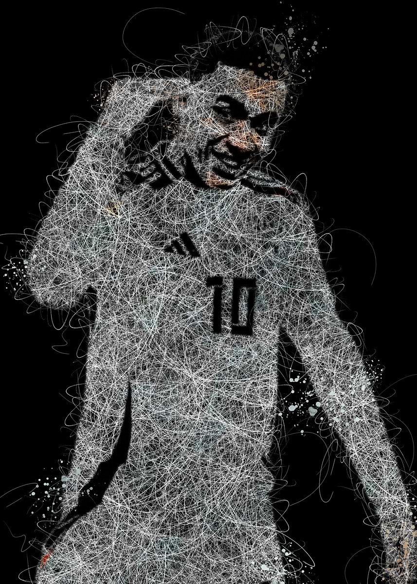 'Jamal Musiala Scribble Art' Poster, picture, metal print, paint by ...