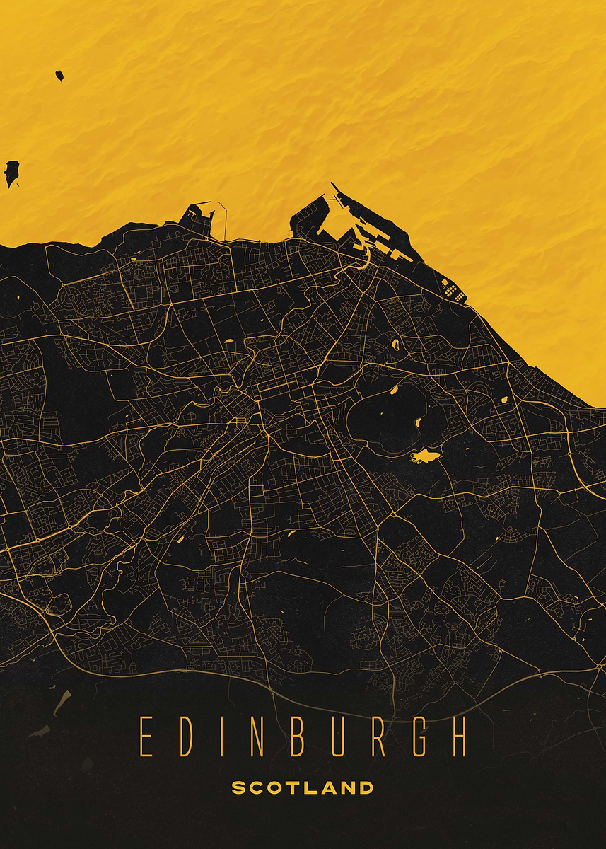 'Edinburgh, Scotland City Map Artwork - Modern Minimalist Street Map of ...