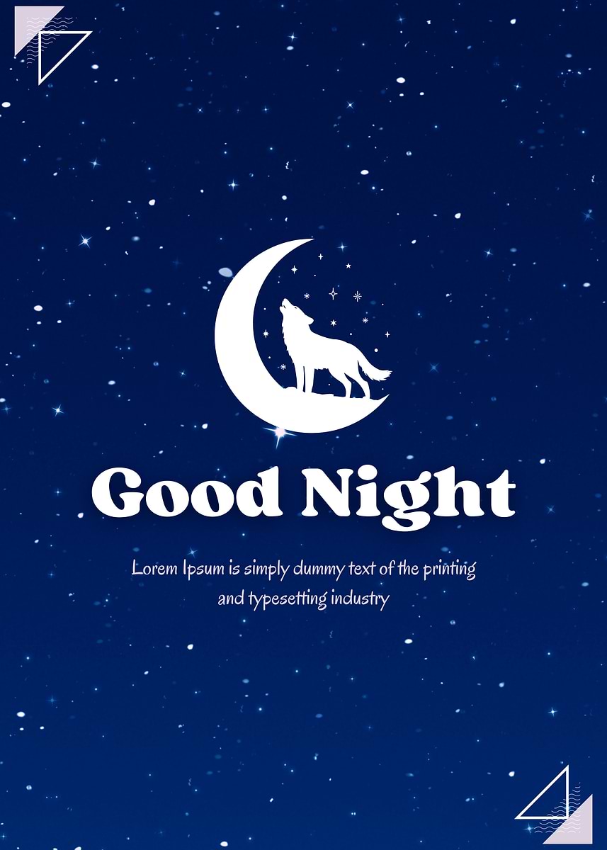 'Good Night Wolf Moon Poster' Poster, picture, metal print, paint by ...