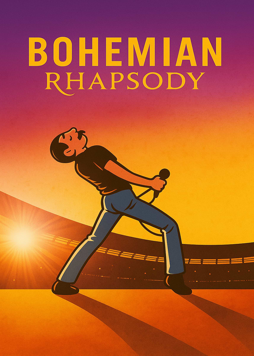 'Bohemian Rhapsody Cartoon Illustration' Poster, picture, metal print ...