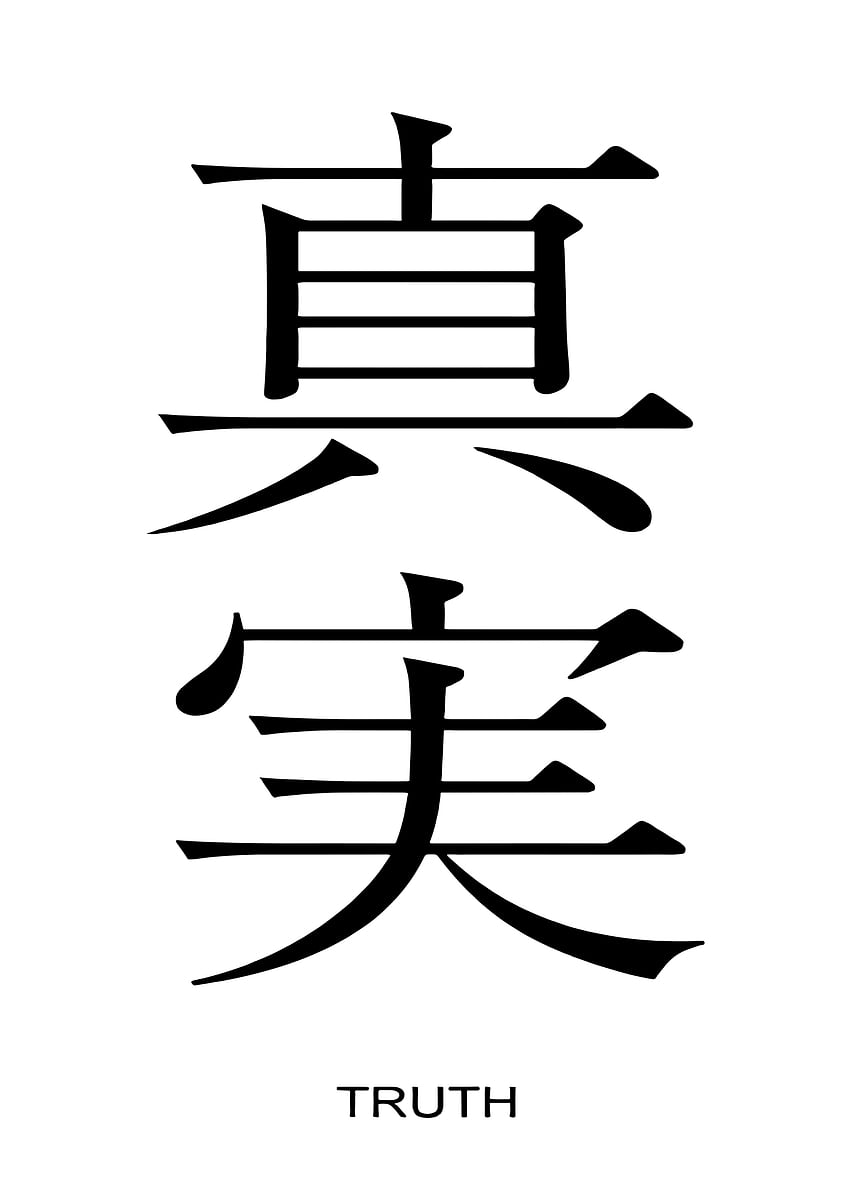 'Truth in Japanese Kanji Calligraphy' Poster, picture, metal print ...