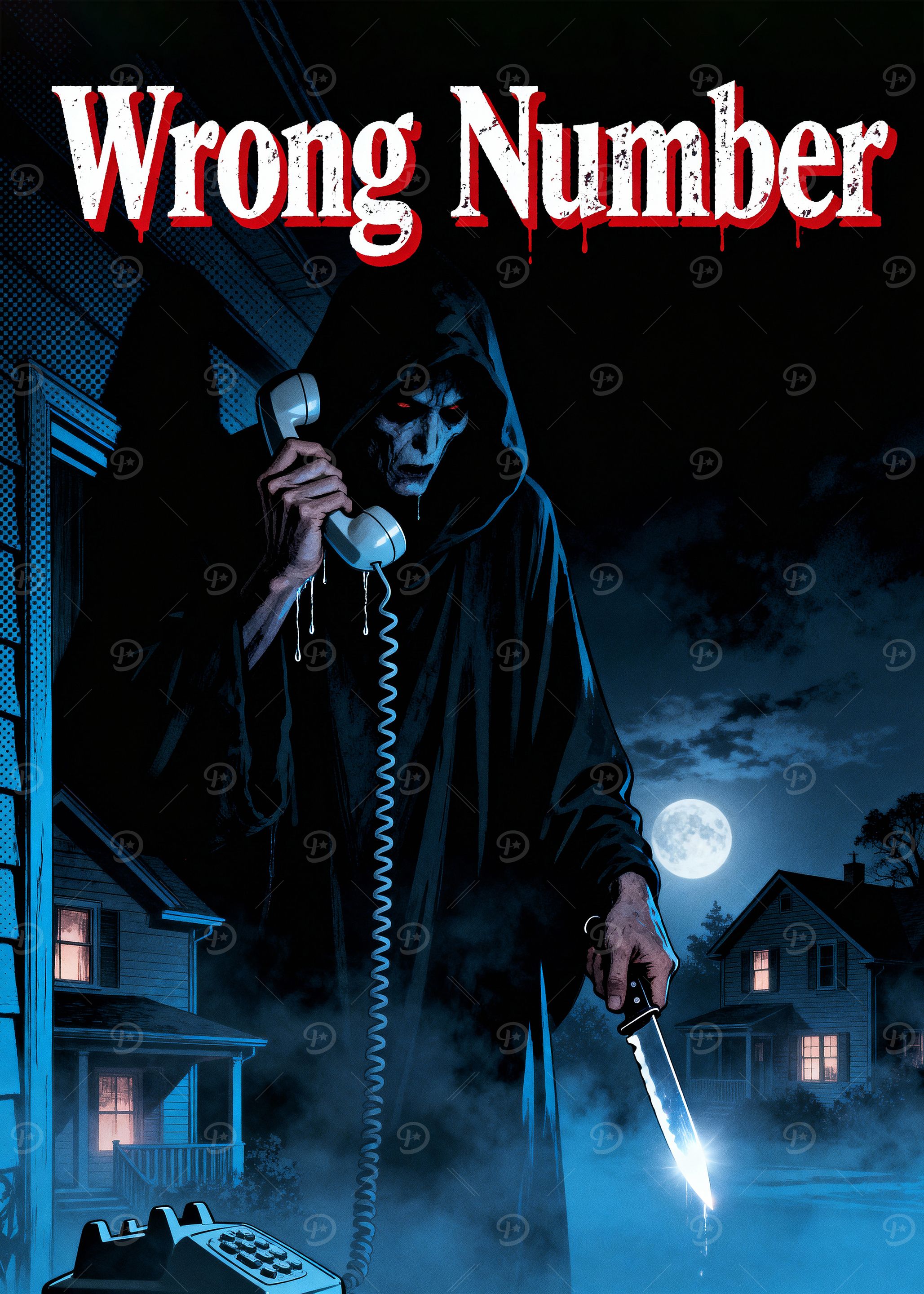 'Wrong Number Horror Illustration' Poster, picture, metal print, paint ...