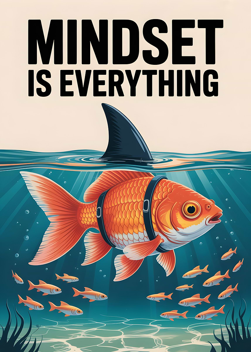 'Mindset is Everything: Fish with Shark Fin' Poster, picture, metal ...