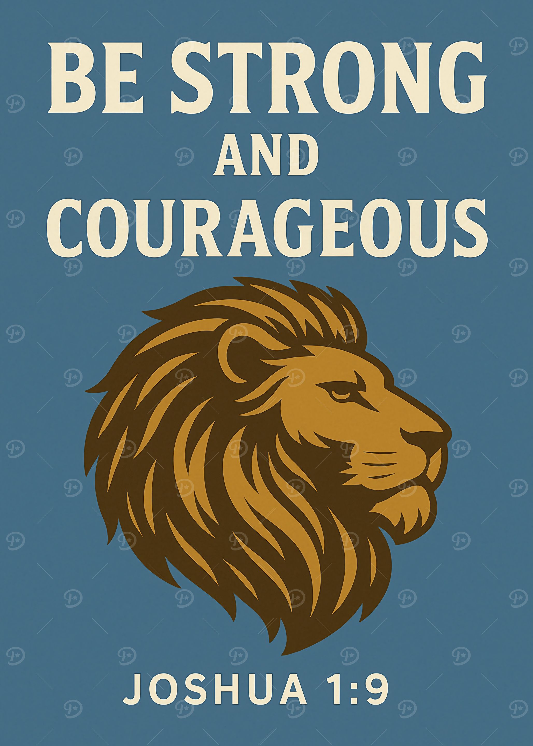 'Be Strong and Courageous Lion Art' Poster, picture, metal print, paint ...
