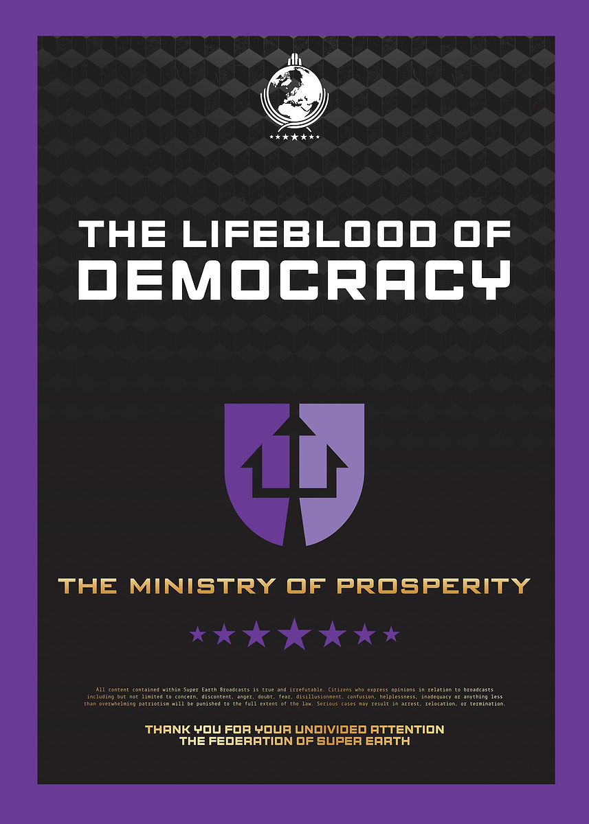 'Super Earth: Lifeblood of Democracy' Poster, picture, metal print ...