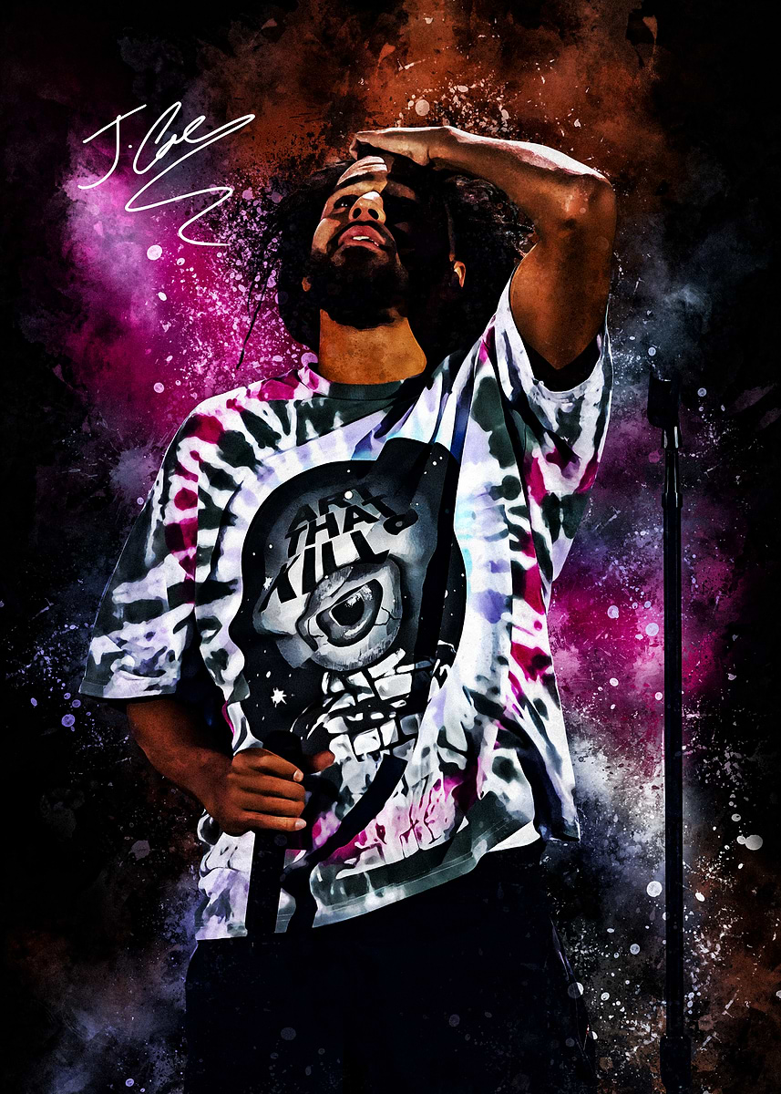 'J. Cole Portrait' Poster, picture, metal print, paint by WhimsiWorks ...