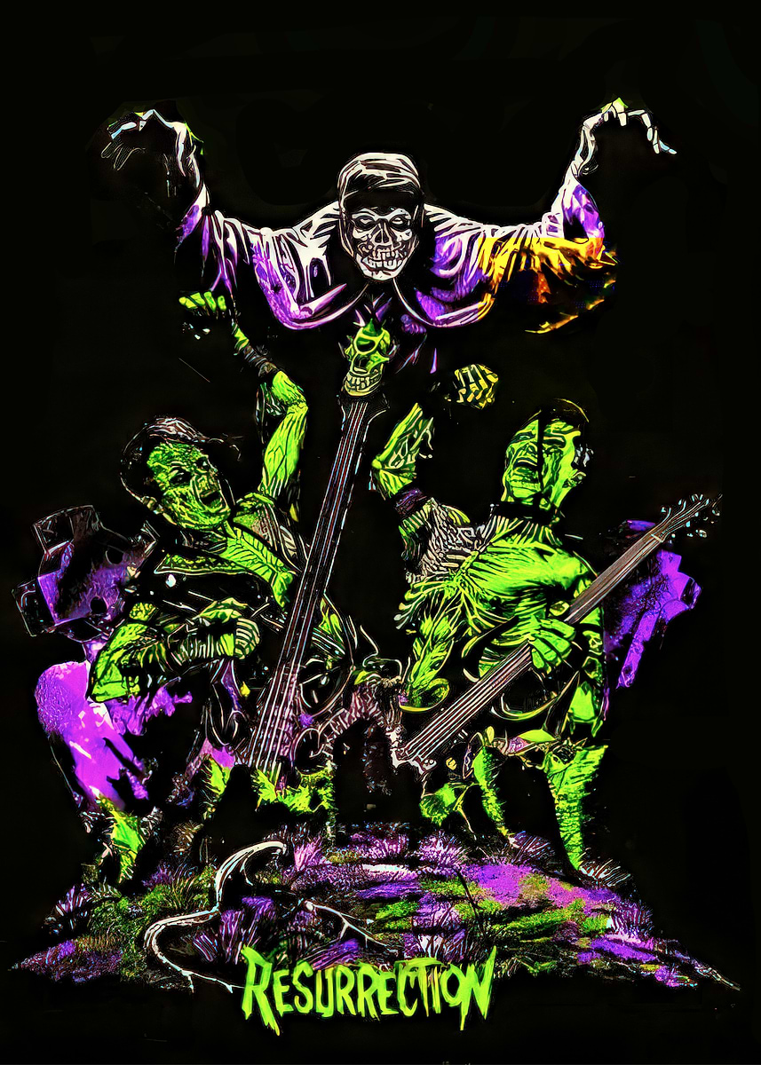'Resurrection: Zombie Band Poster' Poster, picture, metal print, paint ...