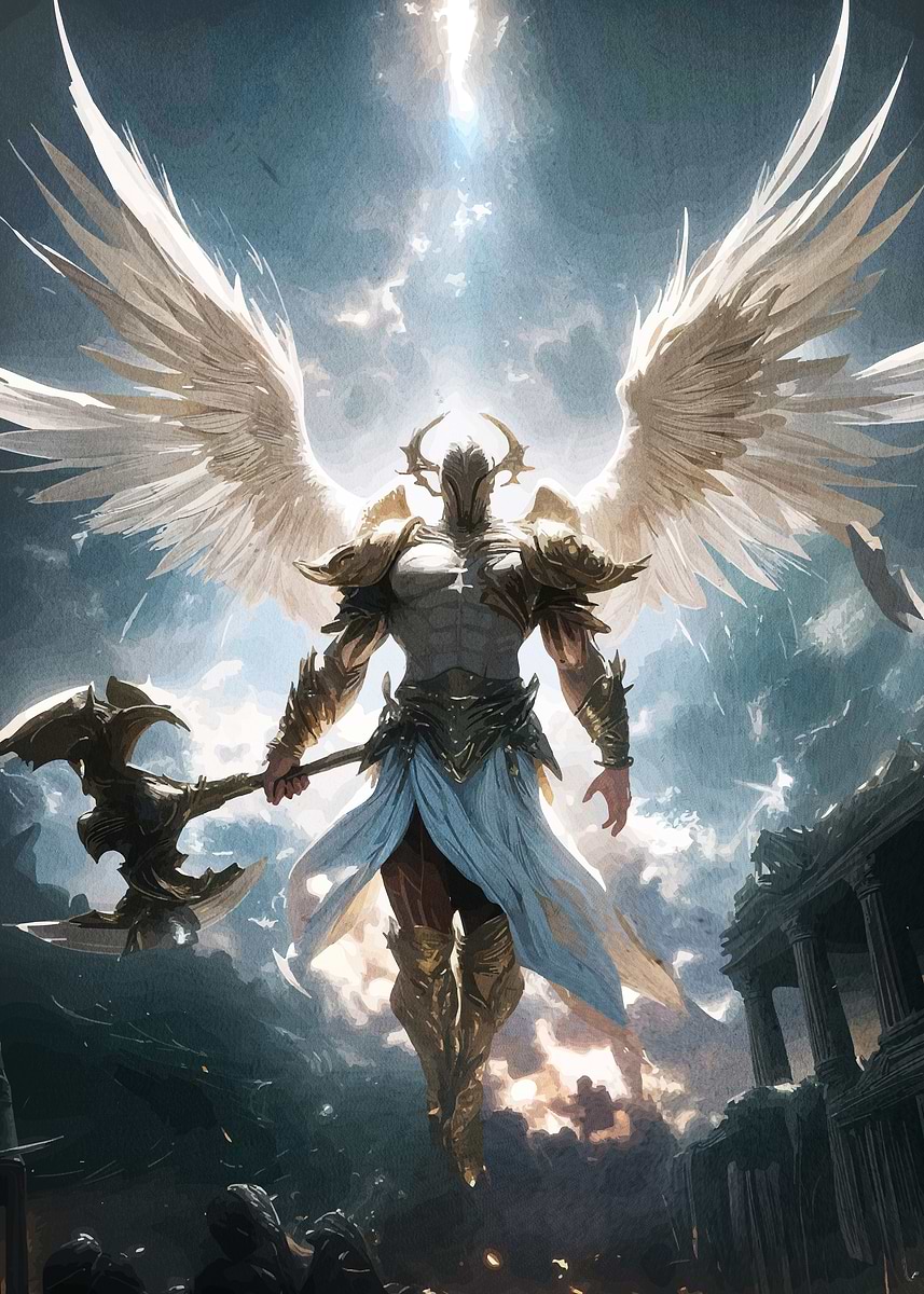 'Winged Warrior Axe' Poster, picture, metal print, paint by NeoRowe ...