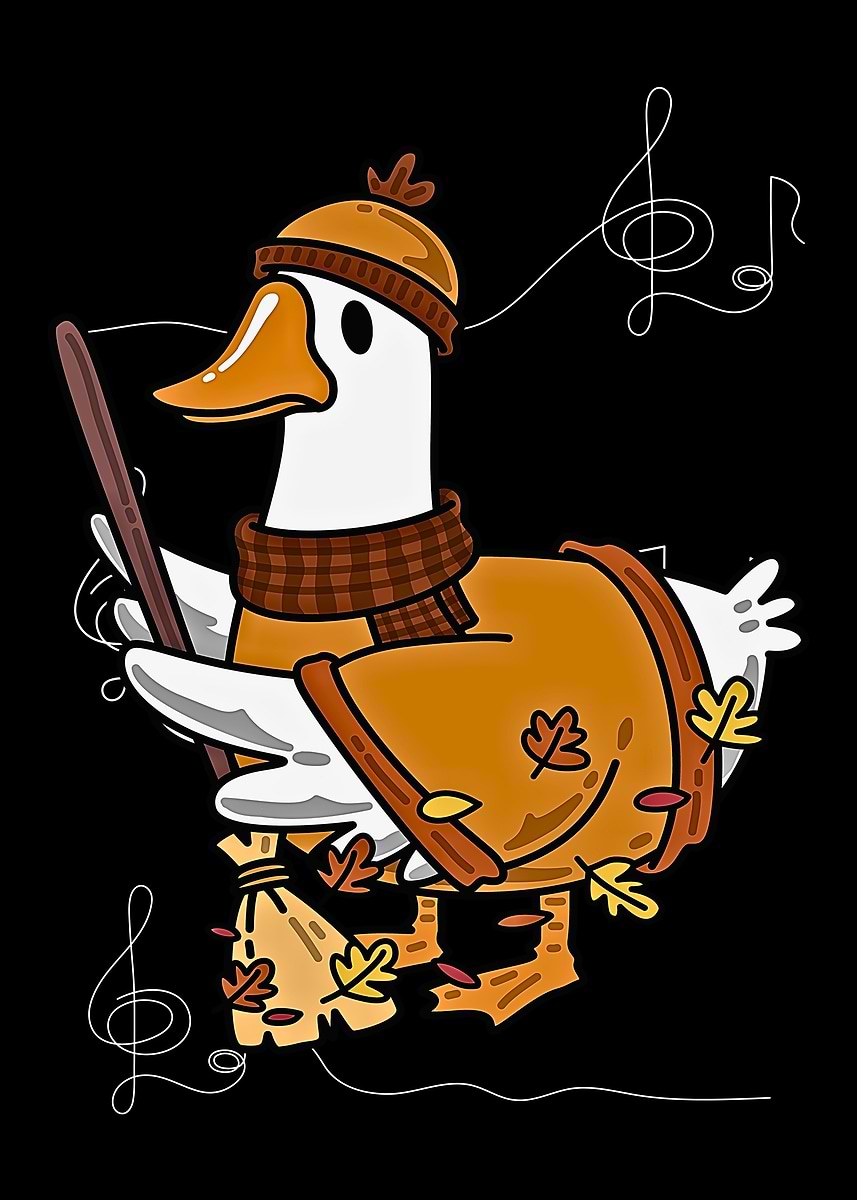 'Autumn Goose with Broom and Music' Poster, picture, metal print, paint ...