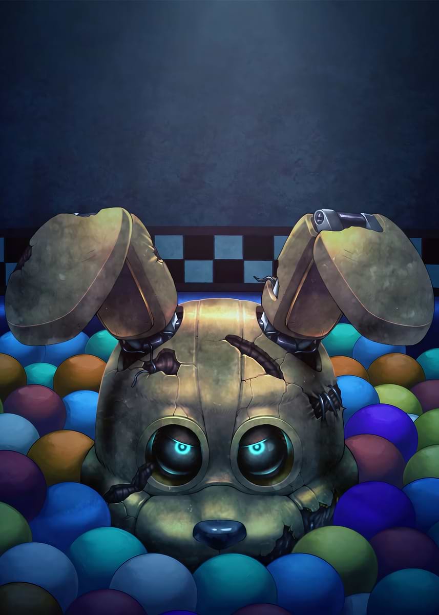 'Springtrap in Ball Pit' Poster, picture, metal print, paint by De ...
