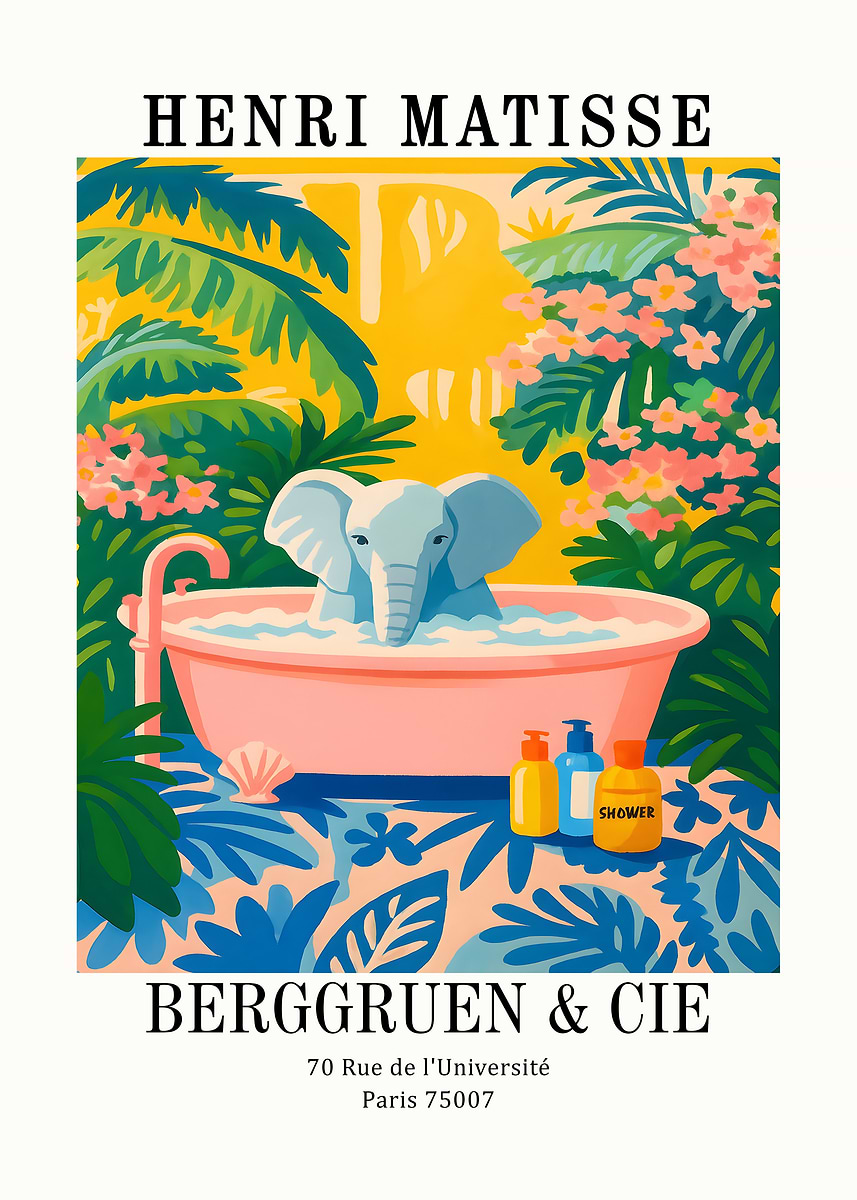 'Henri Matisse Elephant Bathing Art Print' Poster, picture, metal print ...