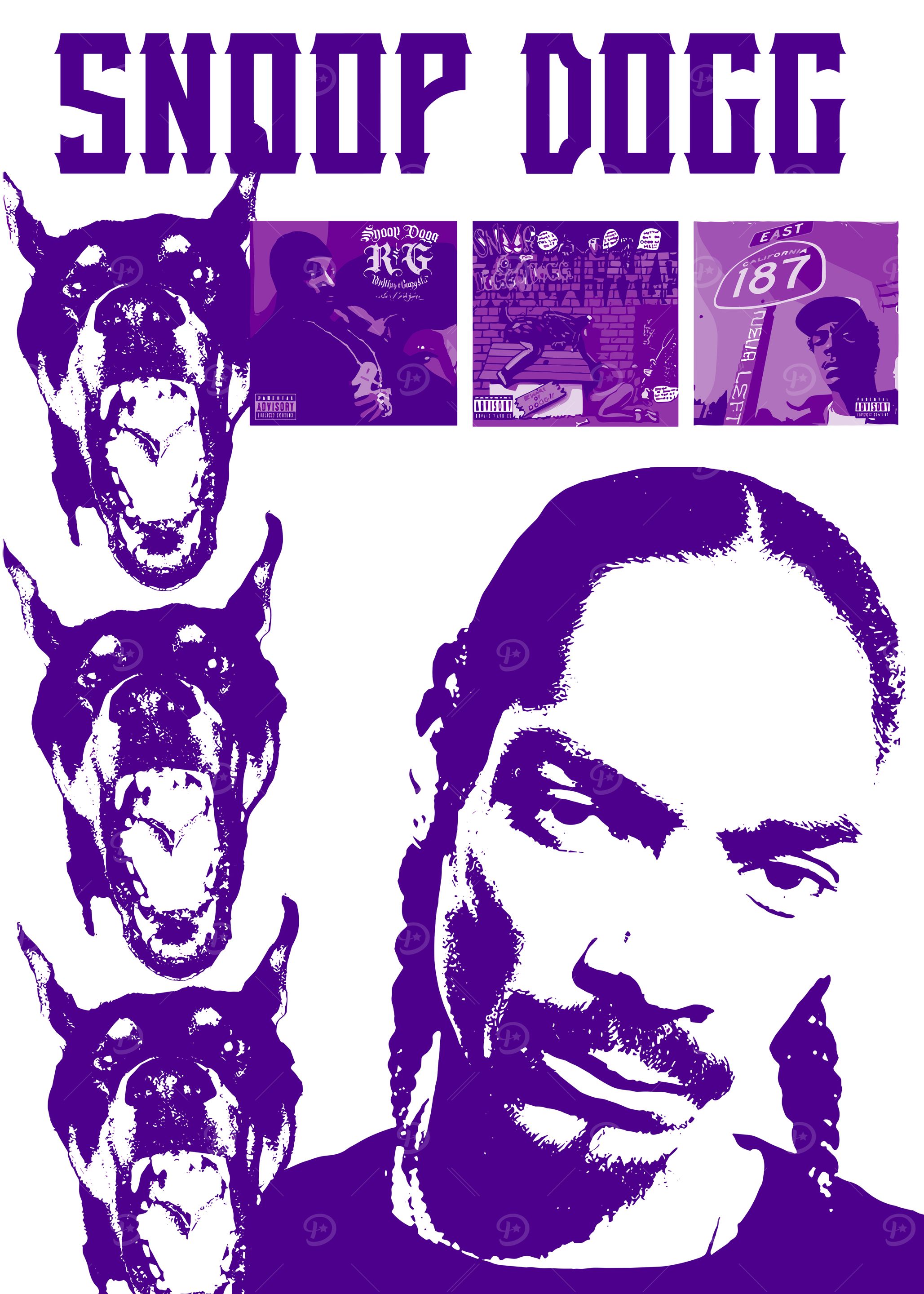 'Snoop Dogg Purple Portrait' Poster, picture, metal print, paint by ...