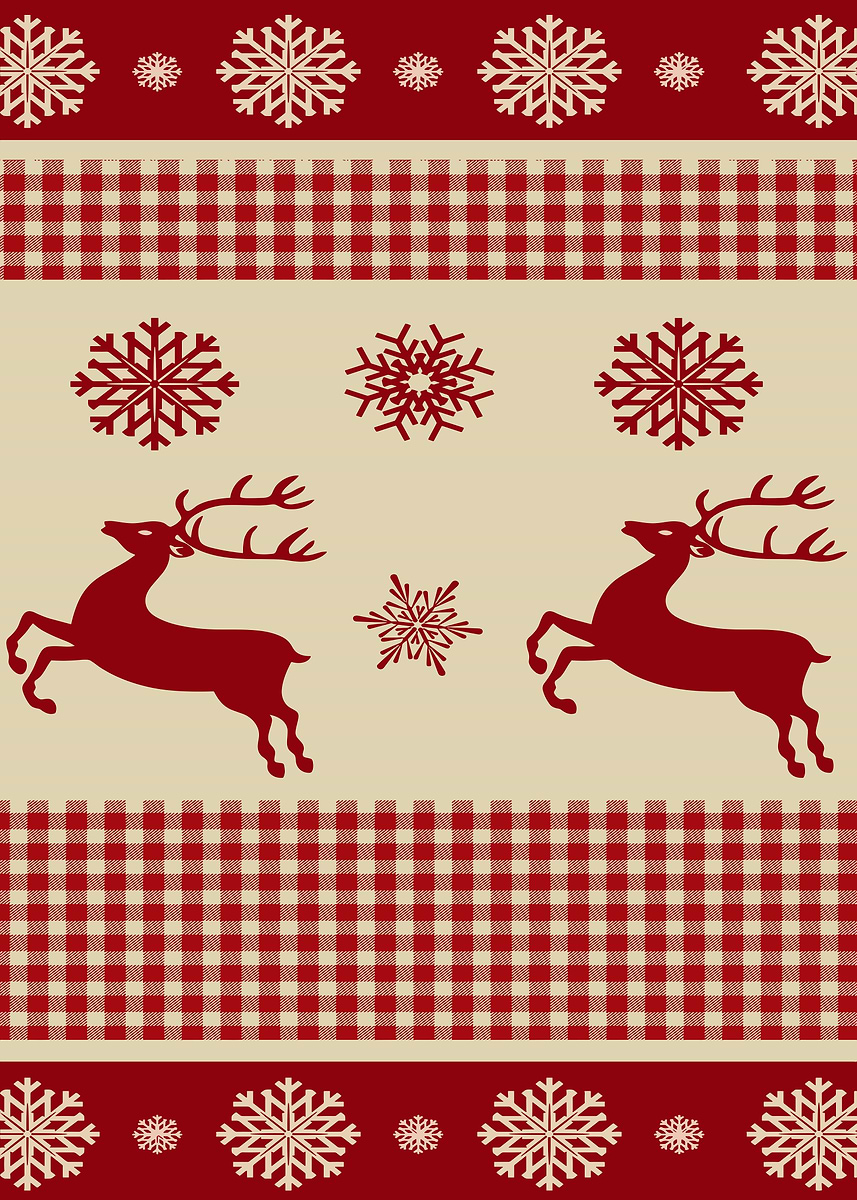 'Christmas Reindeer and Snowflake Pattern' Poster, picture, metal print ...