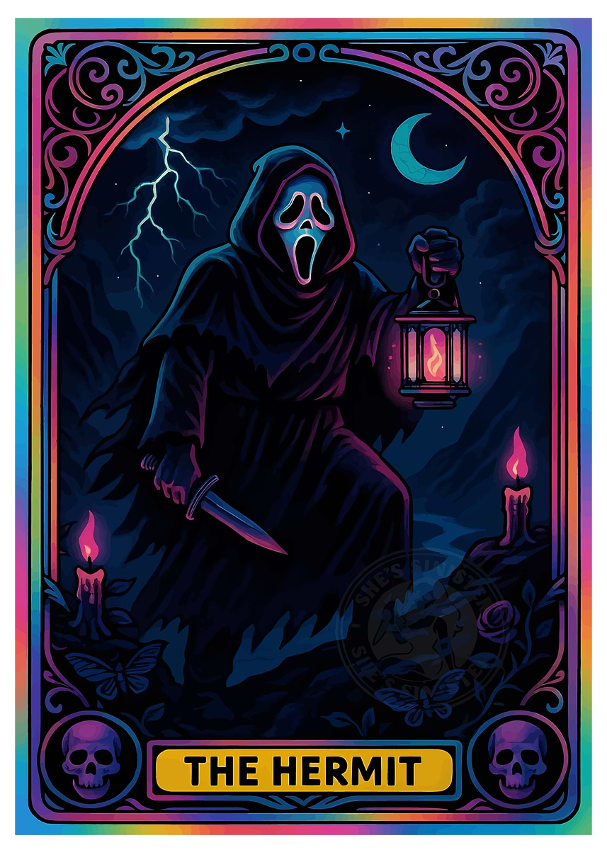 'Ghostface Hermit Tarot Card' Poster, picture, metal print, paint by ...