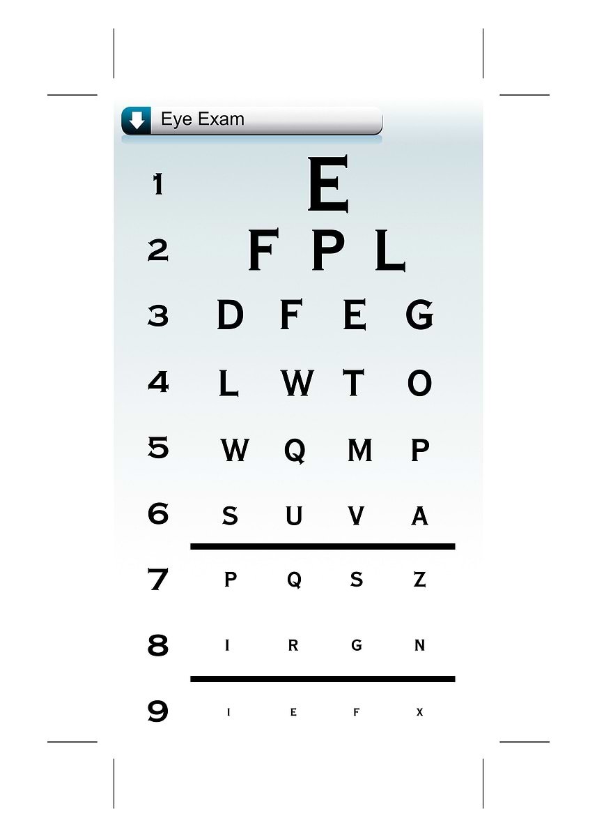 'Eye Exam Chart' Poster, picture, metal print, paint by Benameur | Displate