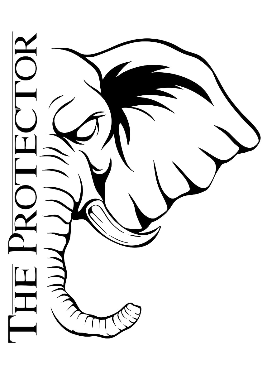 'The Protector: Elephant Head Illustration' Poster, picture, metal ...