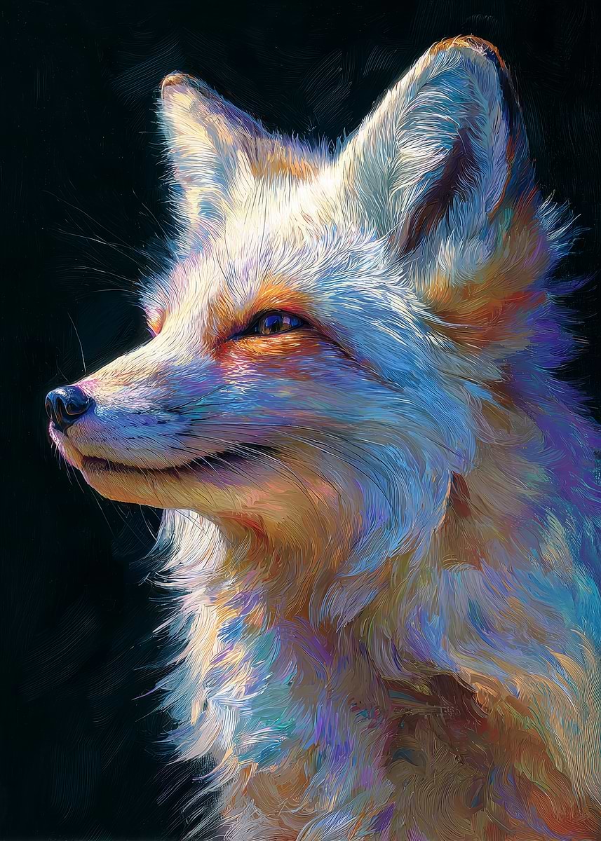 'Colorful Fox Portrait' Poster, picture, metal print, paint by ...