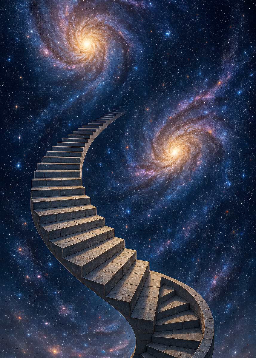 'Fantasy Stairway to Heaven in Space' Poster, picture, metal print ...