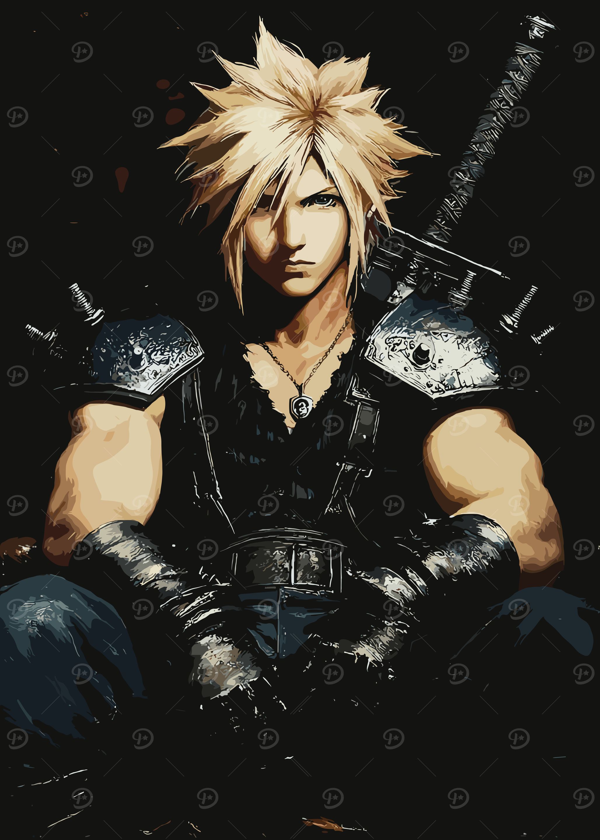'Cloud Strife Illustration' Poster, picture, metal print, paint by ...