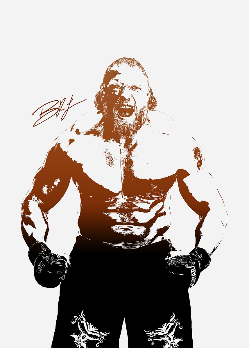'Brock Lesnar Illustration' Poster, picture, metal print, paint by ART ...