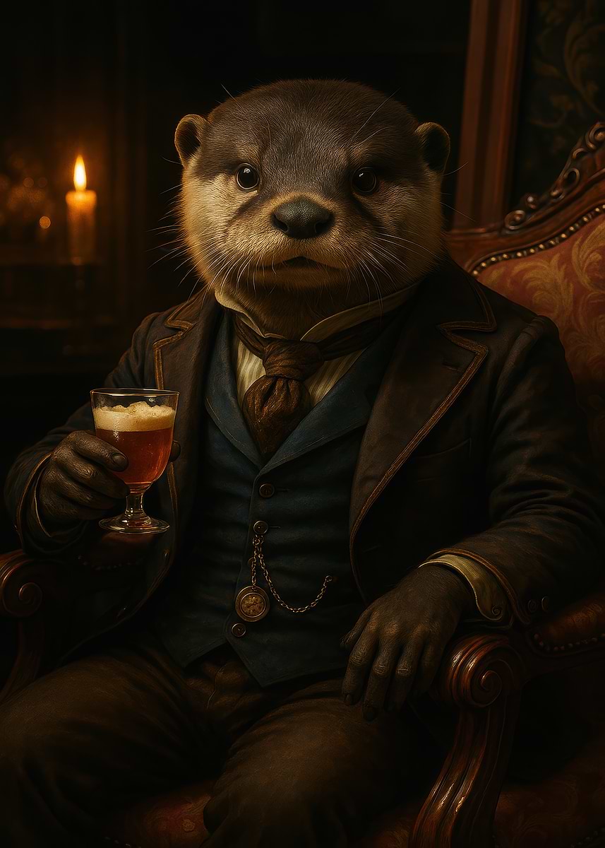 'Anthropomorphic Otter in Victorian Attire' Poster, picture, metal ...