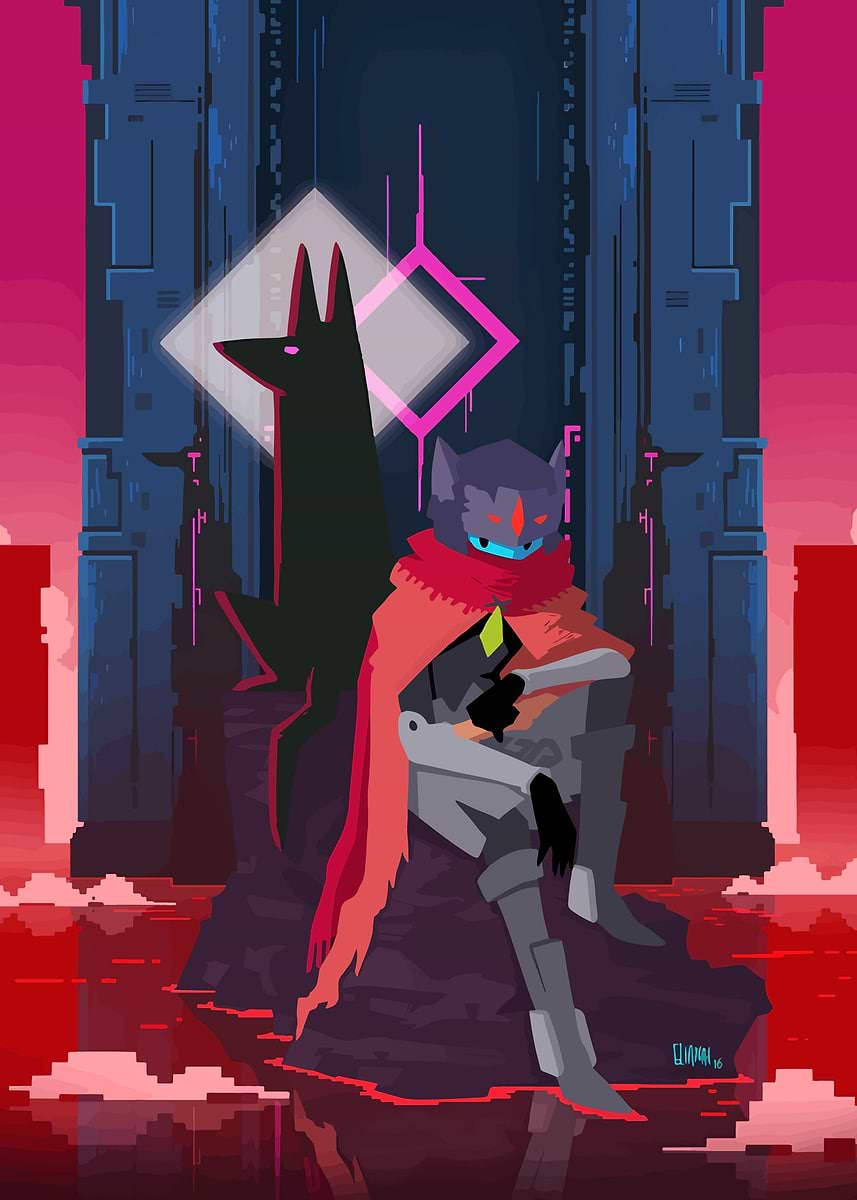 'Hyper Light Drifter and Dog' Poster, picture, metal print, paint by ...