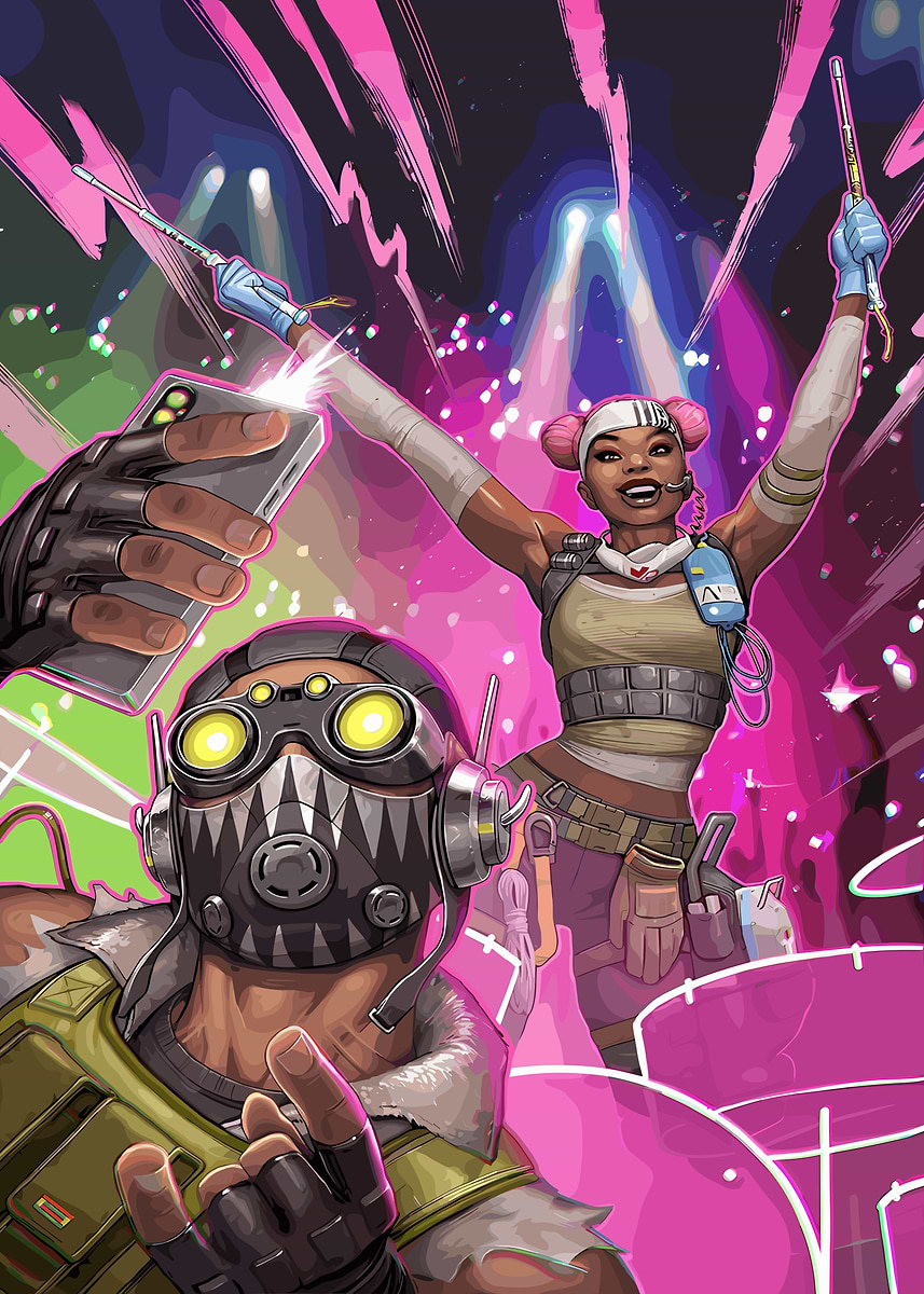 'Apex Legends: Lifeline and Octane Celebration' Poster, picture, metal ...